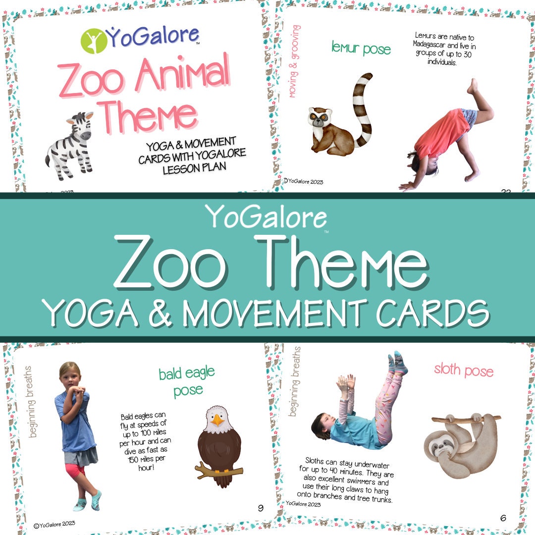 Zoo Animal Theme Yoga & Movement Cards for Preschool and Kindergarten ...