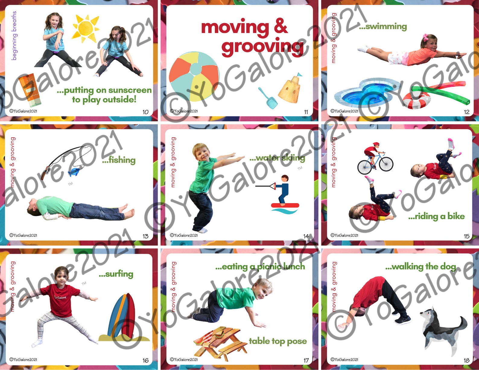 Summer Theme: Things We Do in Summer Yoga & Movement Pose - Etsy