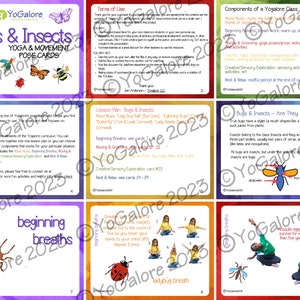 Bugs and Insects Yoga Pose Cards for Kids, Gross Motor Movement for ...