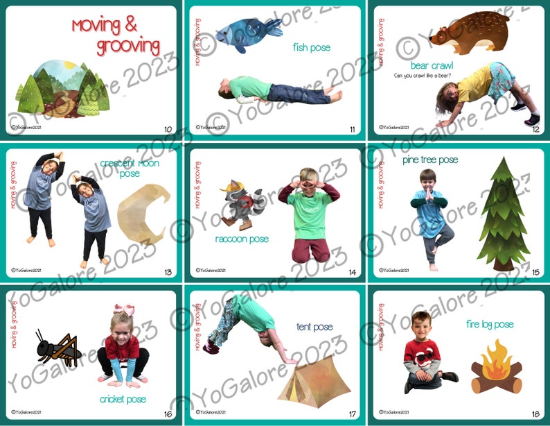 Camping Theme Yoga & Movement Pose Cards With Memory Game - Etsy