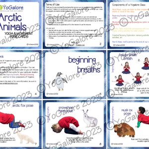 Arctic Animal Yoga Pose Cards for Kids | Mindful Movement Game, Brain ...