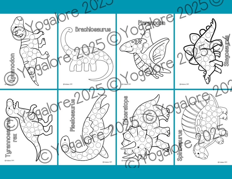 Printable Dinosaur Coloring Pages & Dot Marker Sheets | Preschool ...