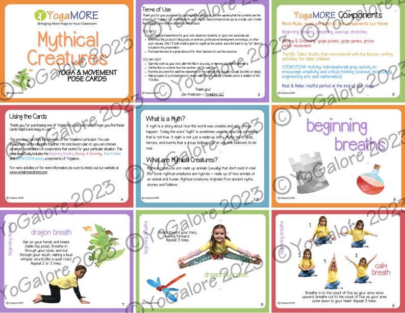 Mythical Creatures Yoga & Movement Pose Cards: Mermaid, Unicorn, Dragon ...