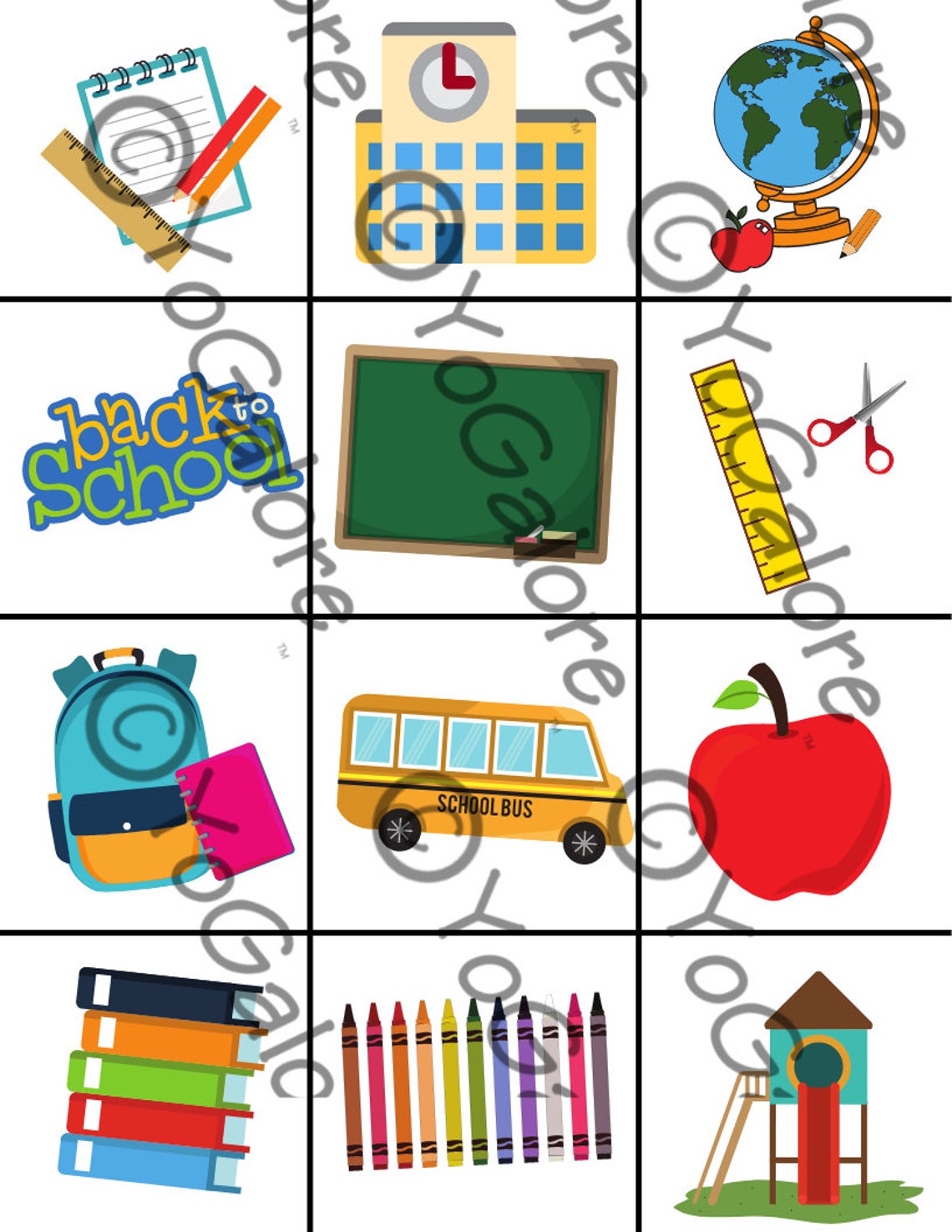 Back to School Theme Memory Game | Etsy