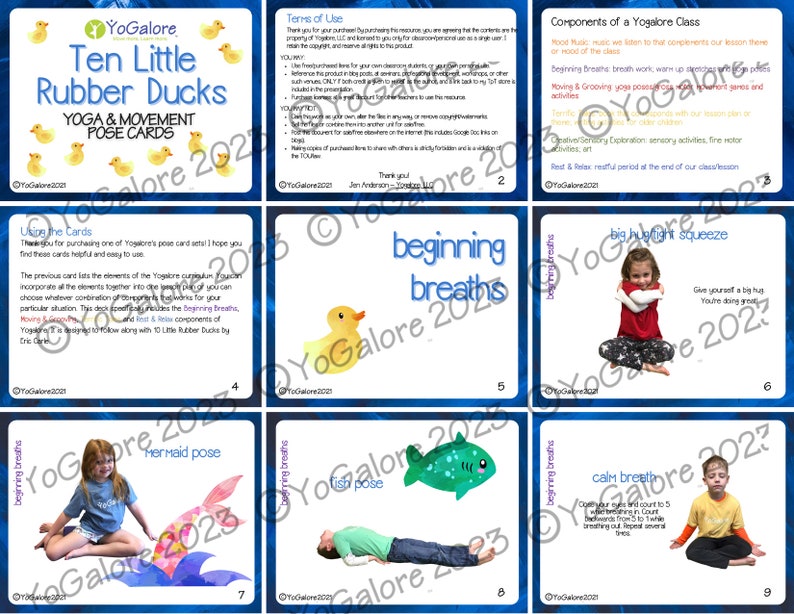 Ten Little Rubber Ducks Yoga & Movement Pose Cards - Etsy
