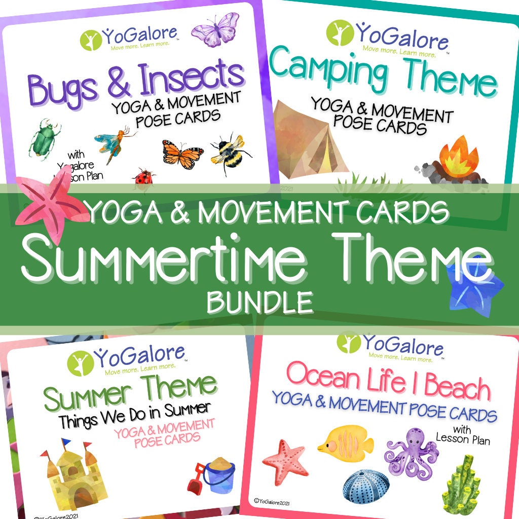 Summertime Theme Bundle: Yoga & Movement Pose Cards and Activities for ...