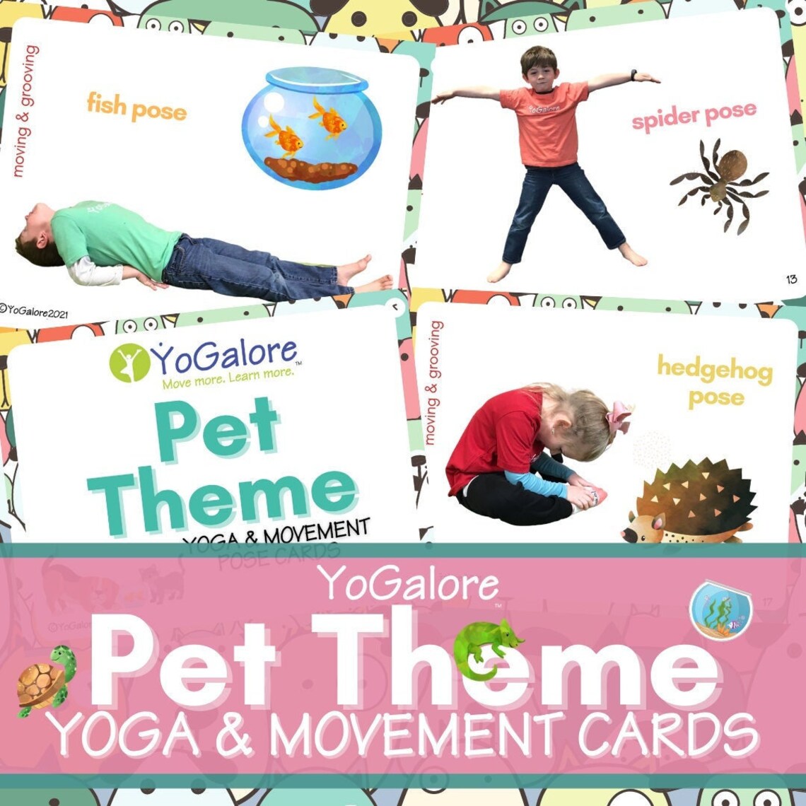 Pet Theme Yoga & Movement Pose Cards - Etsy