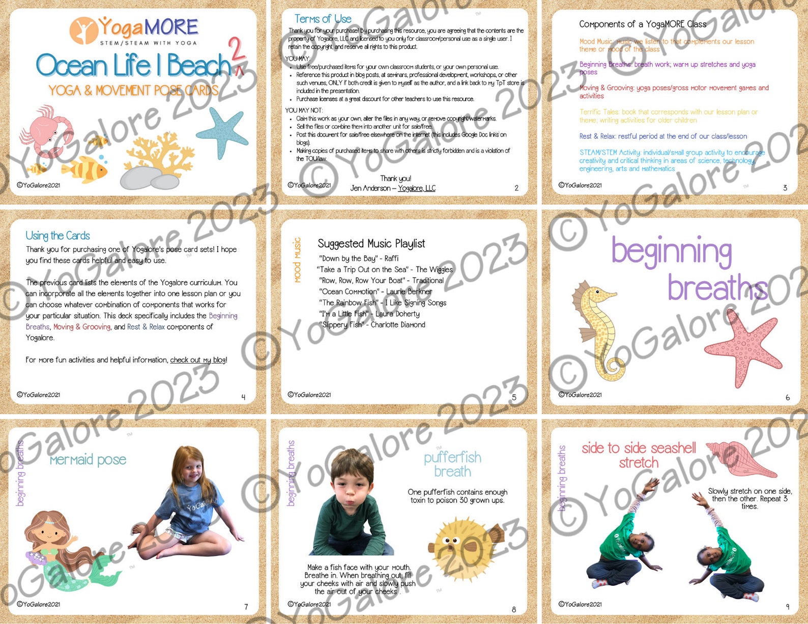 Ocean Theme Preschool Activity: Yoga & Movement Pose Cards - Etsy