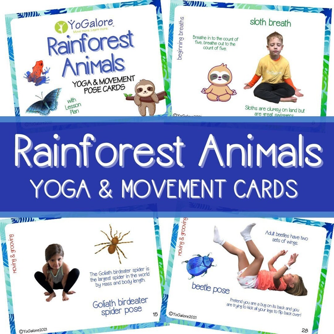 Rainforest Animals Yoga & Movement Pose Cards - Etsy