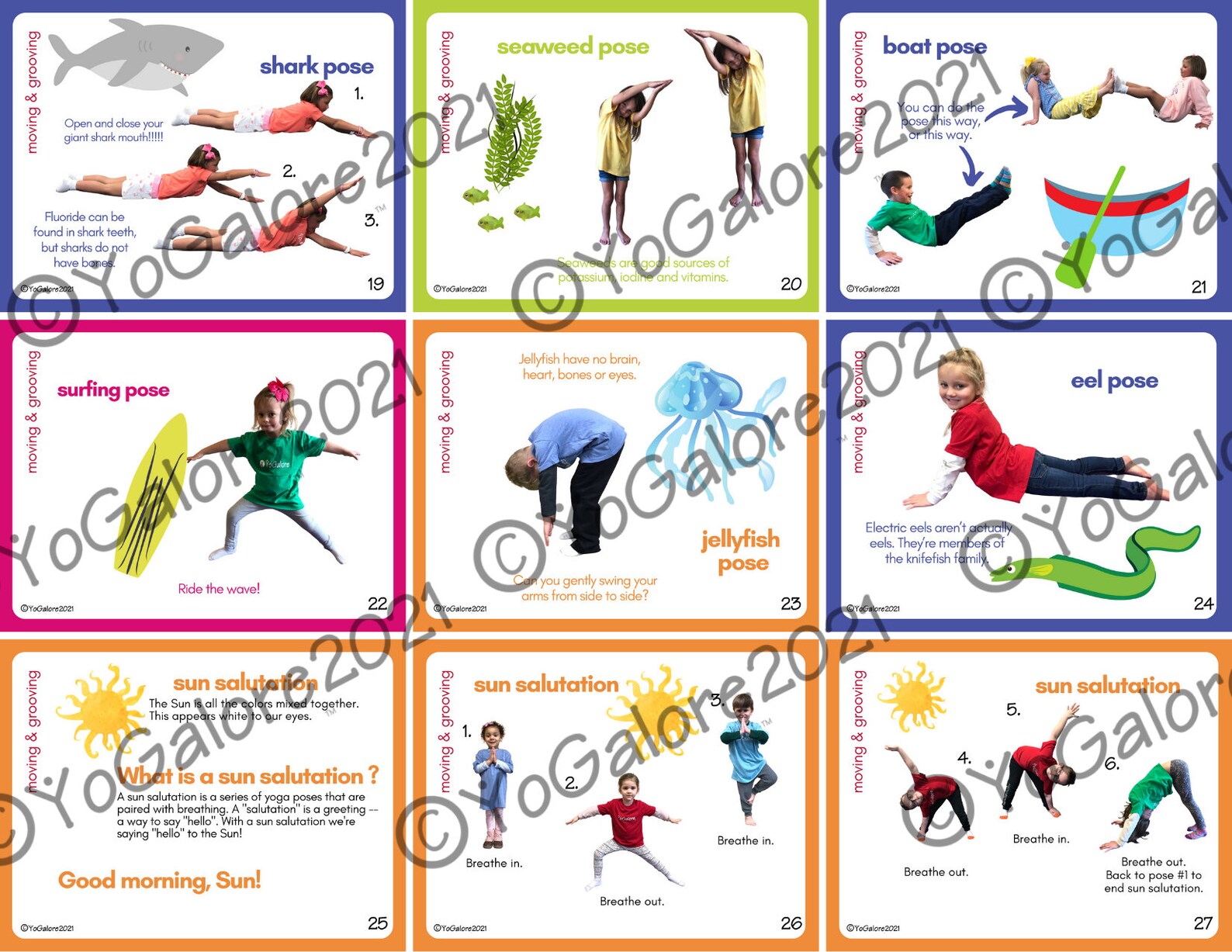 Ocean Animals Ocean Life Yoga & Movement Pose Cards With - Etsy