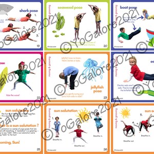 Ocean Animals Ocean Life Yoga & Movement Pose Cards With - Etsy