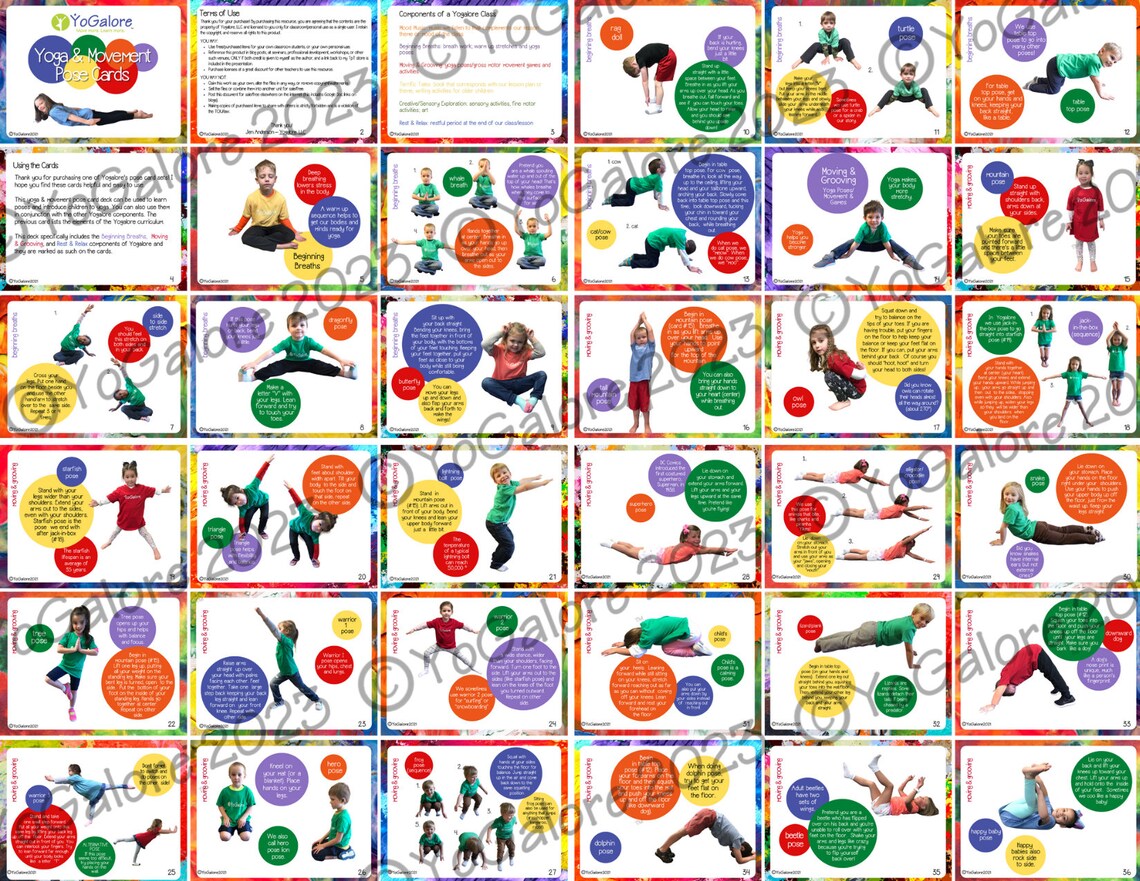 Yoga & Movement Pose Cards for Kids by Yogalore - Etsy