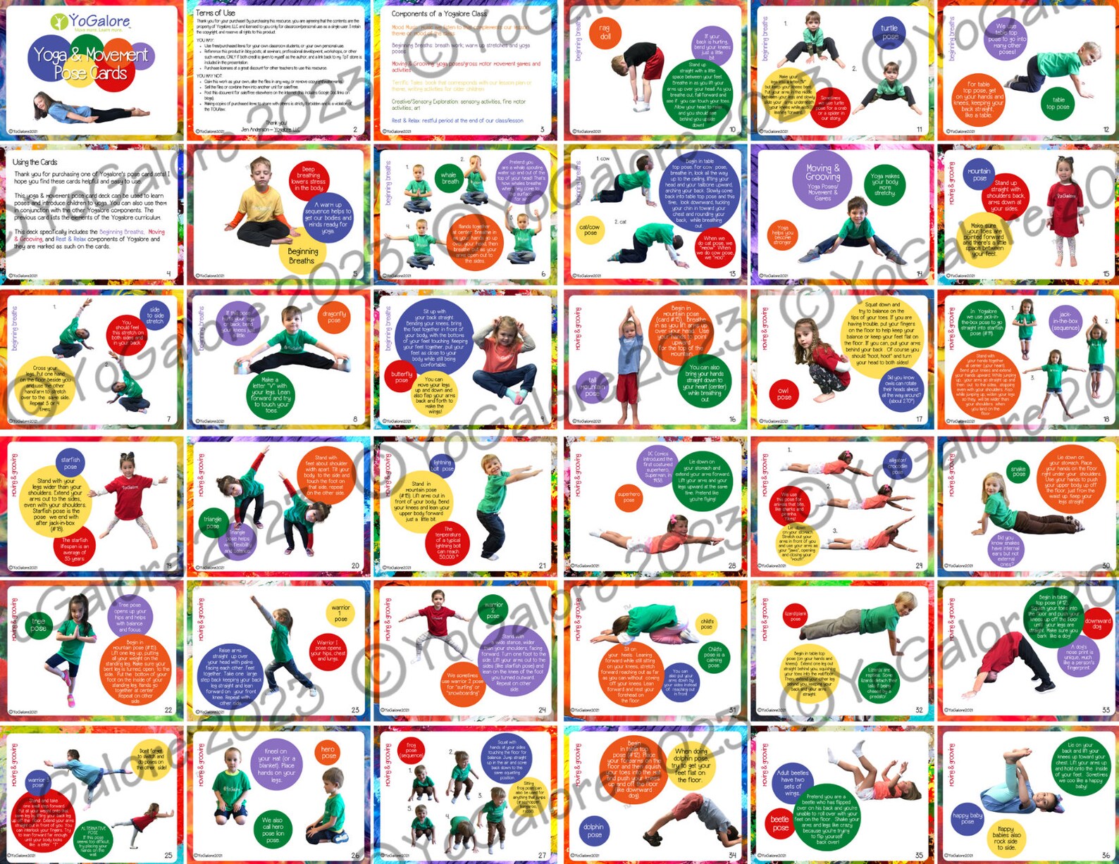 Yoga & Movement Pose Cards for Kids by Yogalore - Etsy