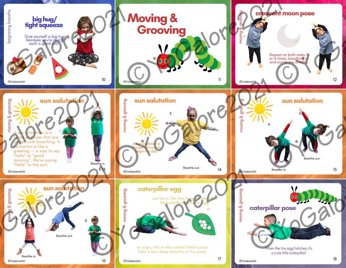 The Very Hungry Caterpillar Yoga & Movement Pose Cards | Etsy