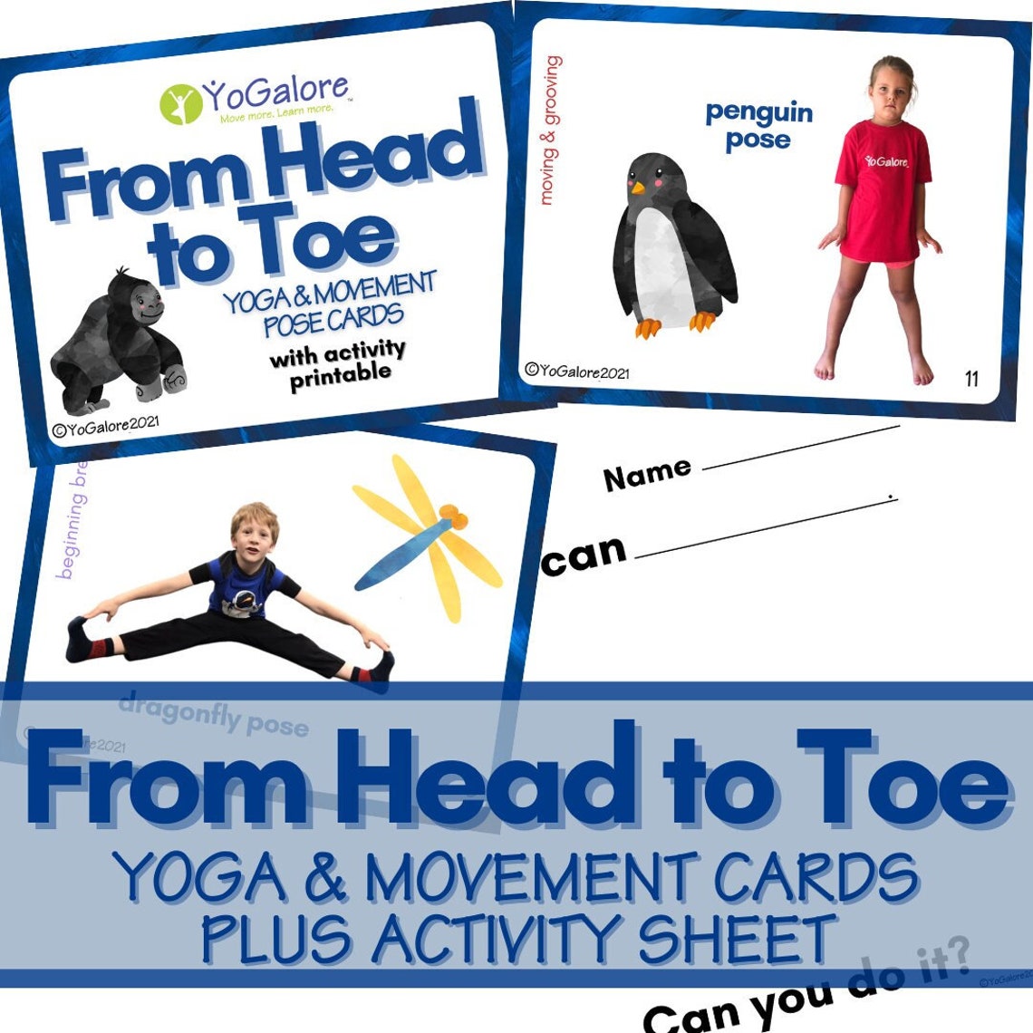 From Head to Toe Yoga & Movement Cards and Activity Sheet - Etsy