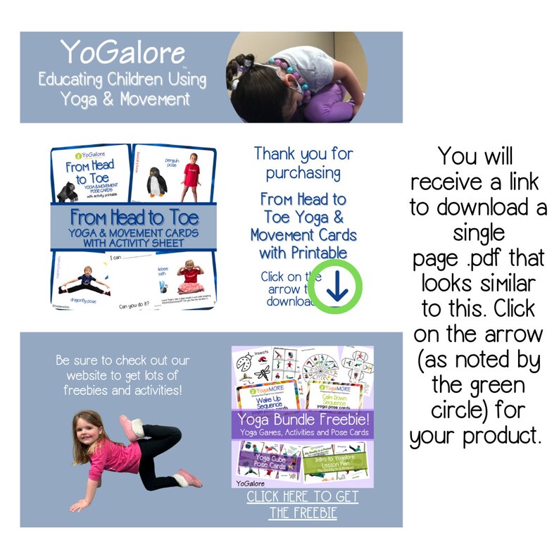 From Head to Toe Yoga & Movement Cards and Activity Sheet - Etsy