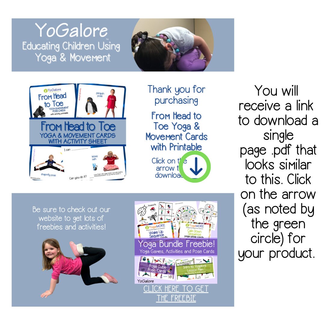 From Head to Toe Yoga & Movement Cards and Activity Sheet - Etsy