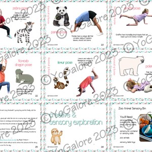 Zoo Animal Theme Yoga & Movement Cards for Preschool and Kindergarten ...
