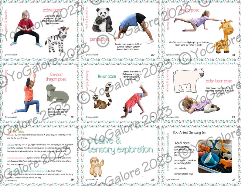 Zoo Animal Theme Yoga & Movement Cards for Preschool and Kindergarten ...