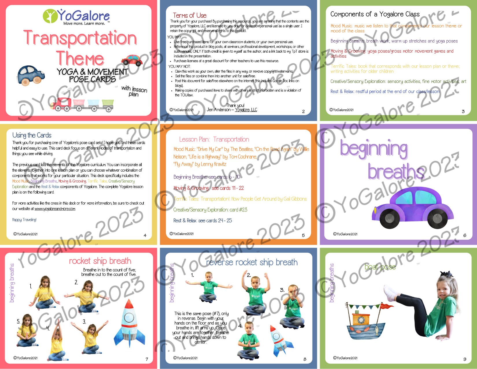 Transportation Theme Yoga & Movement Pose Cards - Etsy