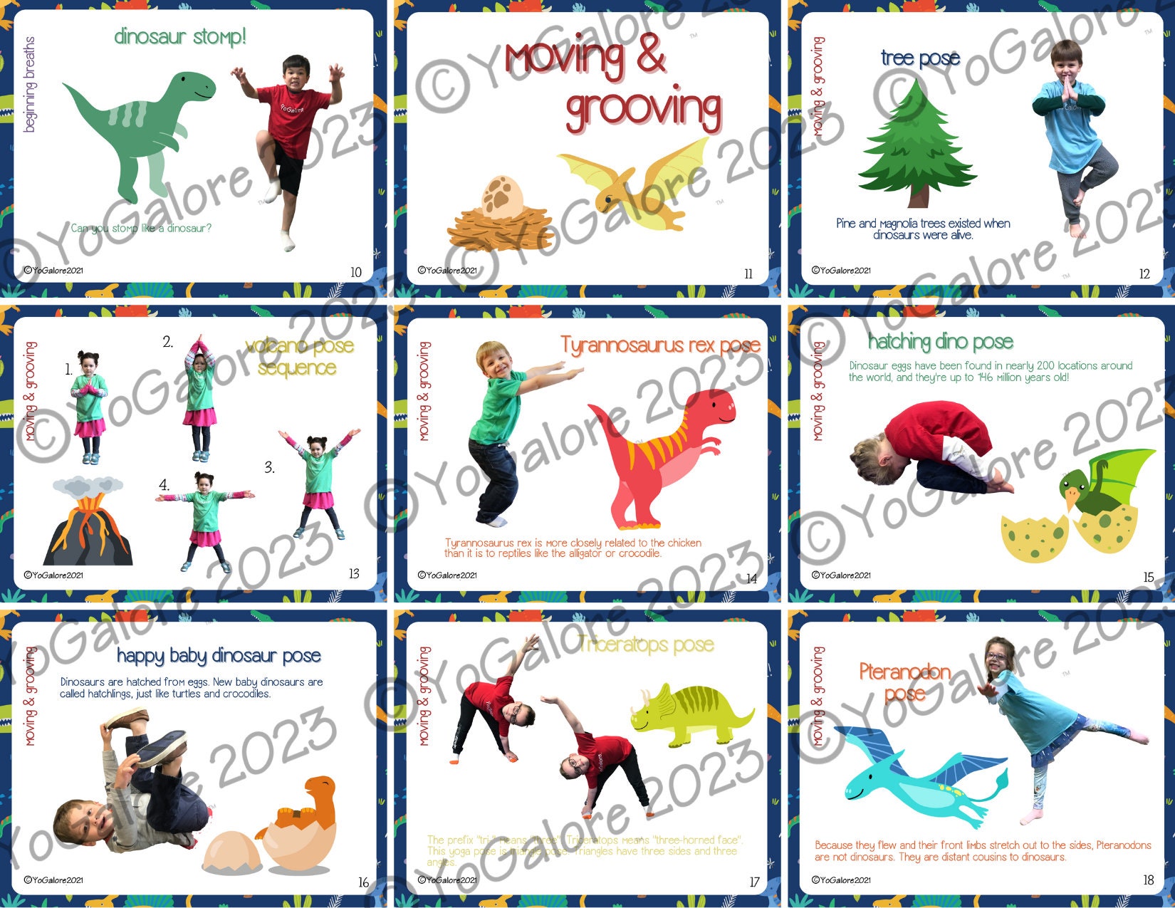Dinosaur Yoga Lesson Plan: Dinosaur Theme Yoga & Movement Pose Cards - Etsy