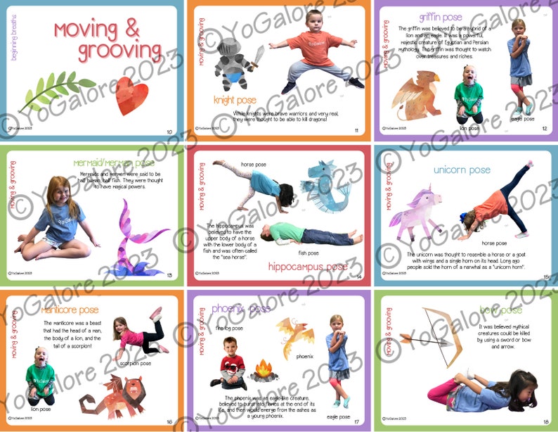 Mythical Creatures Yoga & Movement Pose Cards: Mermaid, Unicorn, Dragon ...