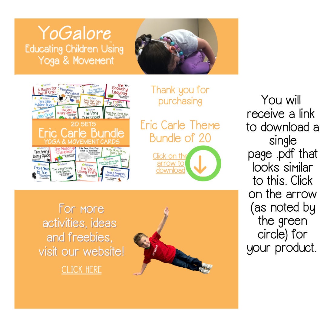 Eric Carle Inspired Yoga & Movement Pose Cards Bundle: 20 Sets - Etsy