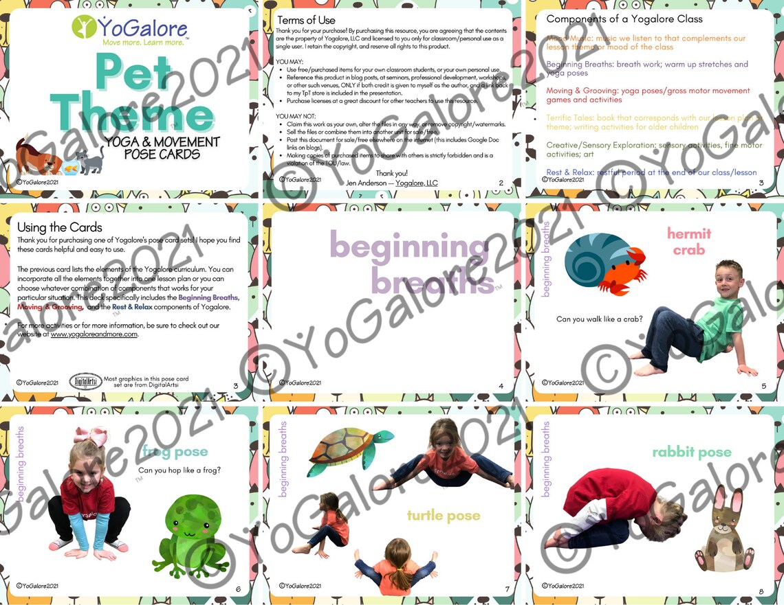 Pet Theme Yoga & Movement Pose Cards - Etsy