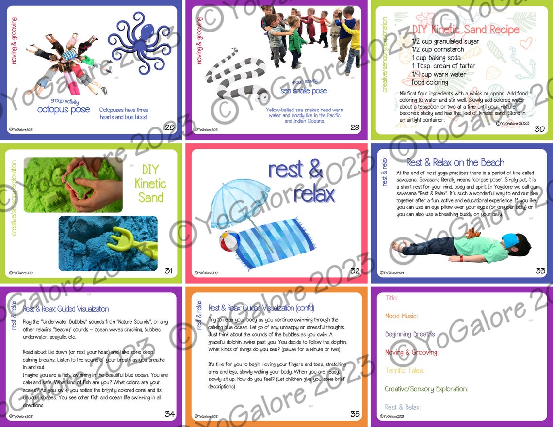 Ocean Animals | Ocean Life Yoga & Movement Pose Cards With Lesson Plan ...