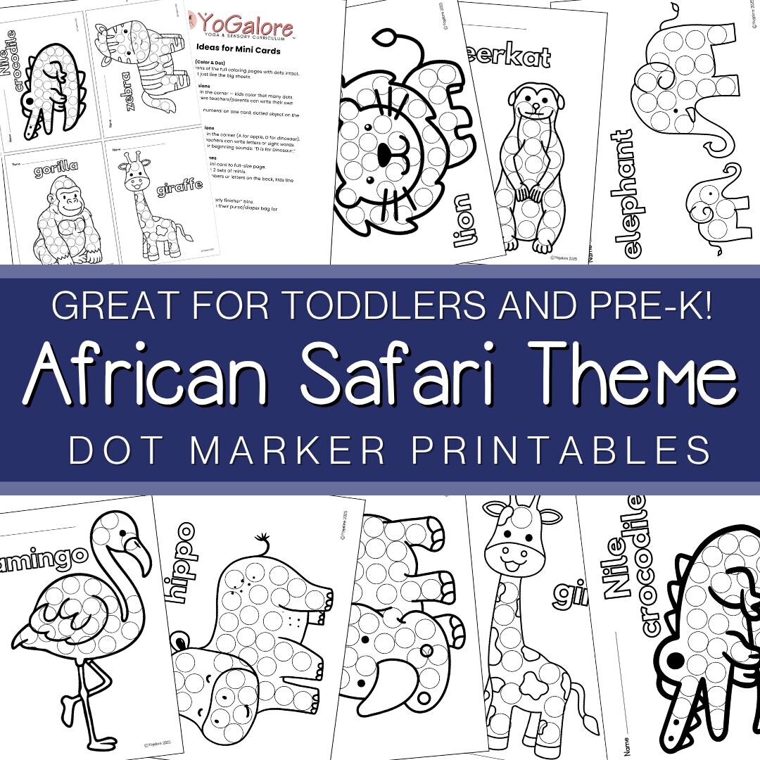 Printable Safari Dot Marker Pages | Preschool Activity | Instant ...