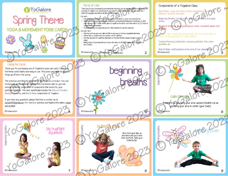 Spring Theme Yoga & Movement Cards - Etsy