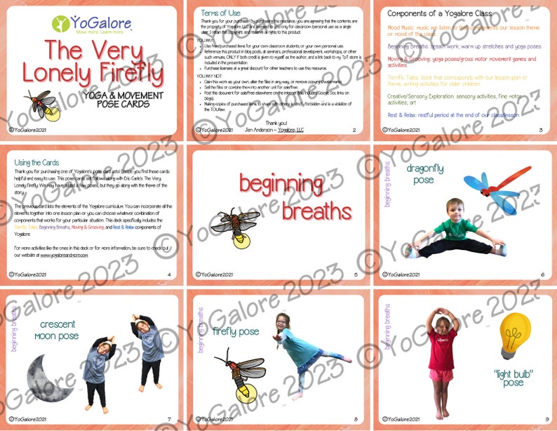 The Very Lonely Firefly Yoga & Movement Pose Cards - Etsy