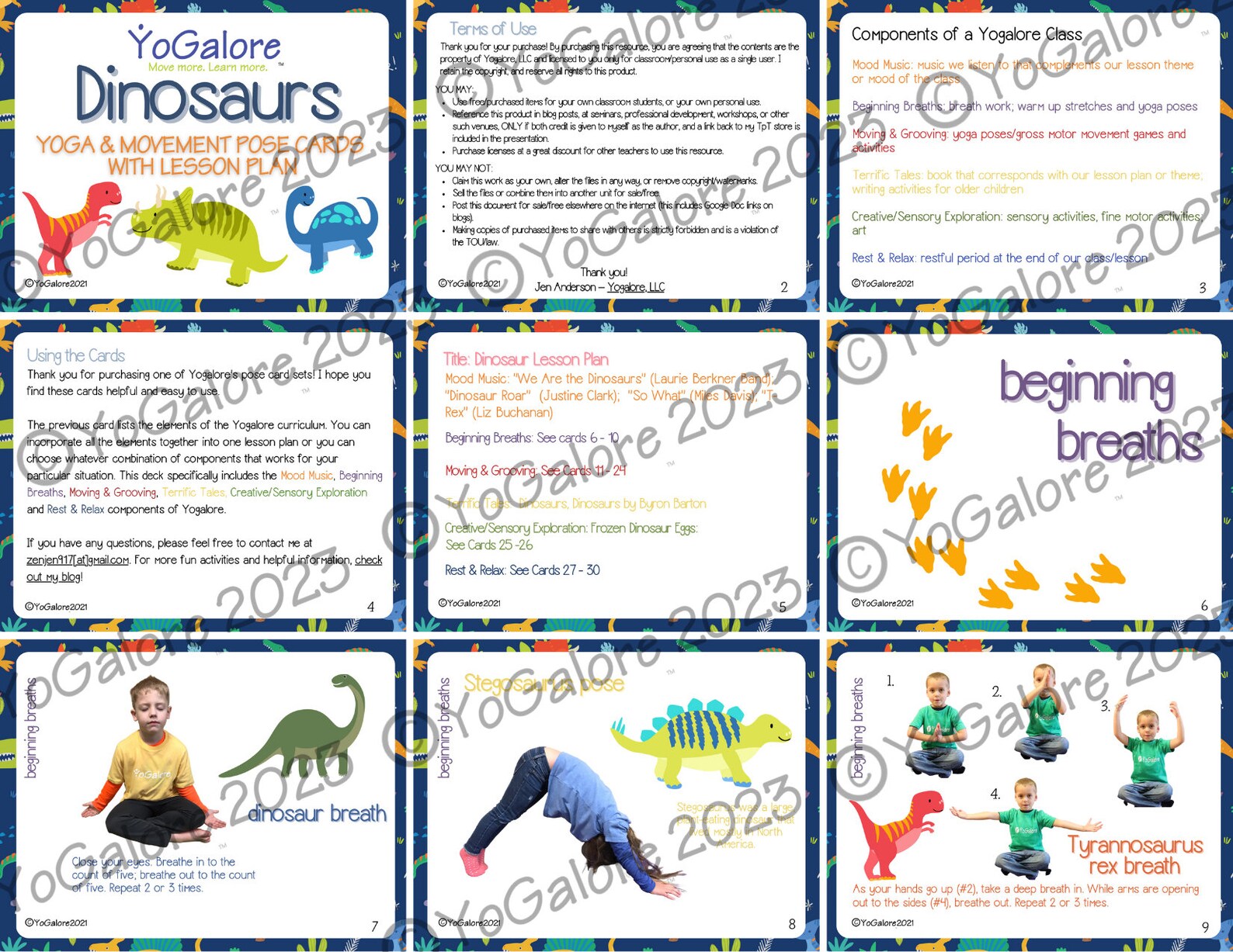 Dinosaur Yoga Lesson Plan: Dinosaur Theme Yoga & Movement Pose Cards - Etsy