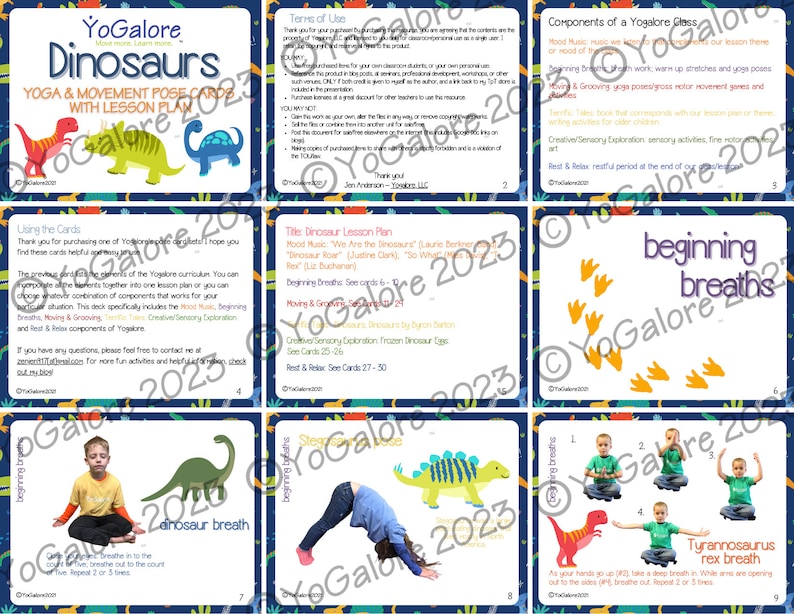 Dinosaur Yoga Lesson Plan: Dinosaur Theme Yoga & Movement Pose Cards - Etsy
