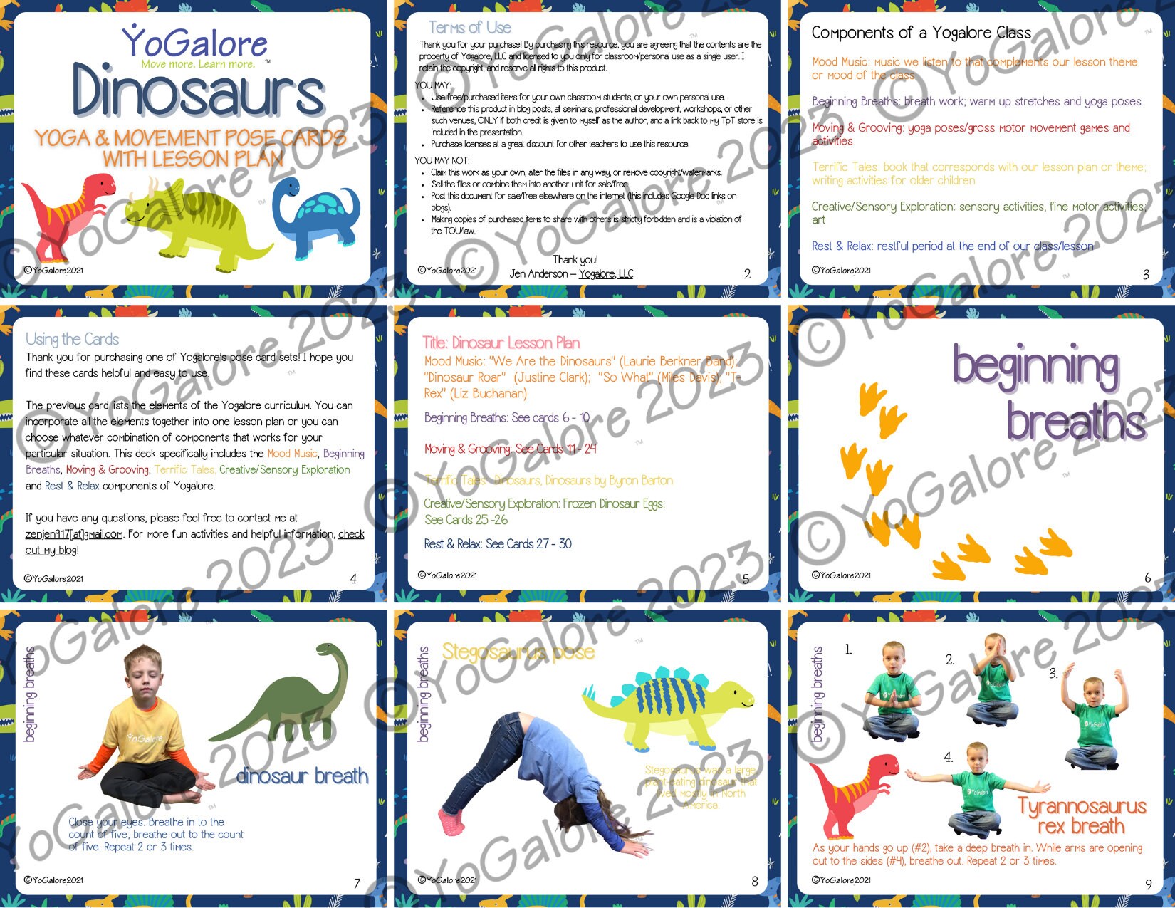 Dinosaur Yoga Lesson Plan: Dinosaur Theme Yoga & Movement Pose Cards - Etsy