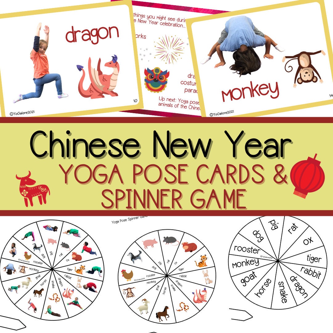Chinese New Year Activities for Preschool: Yoga & Movement Cards - Etsy