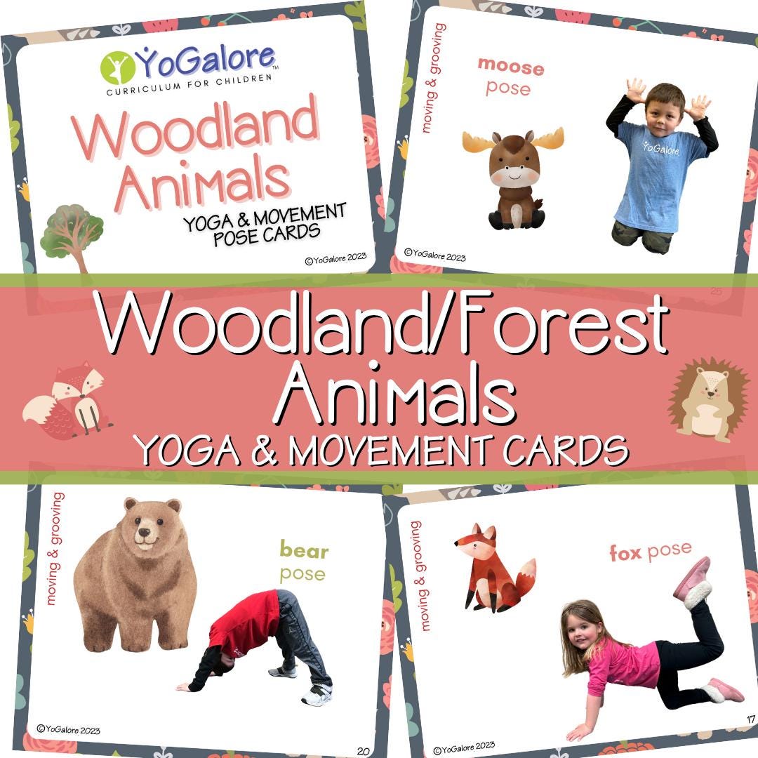 Woodland Animal | Forest Animal Theme Yoga & Movement Cards - Etsy