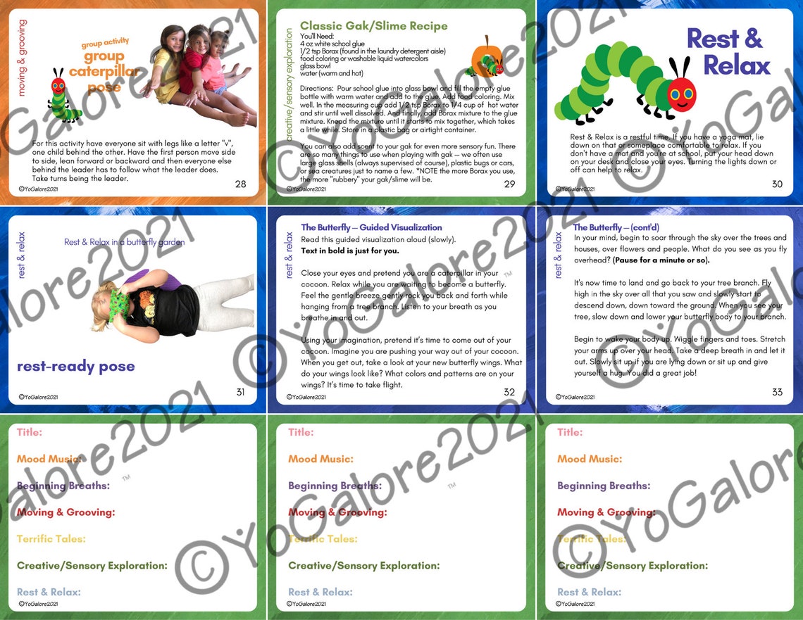 The Very Hungry Caterpillar Yoga & Movement Pose Cards - Etsy