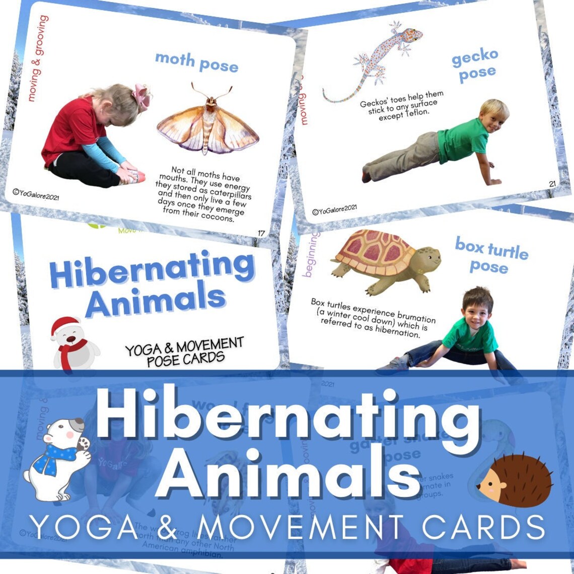 Hibernating Animals Yoga & Movement Pose Cards - Etsy