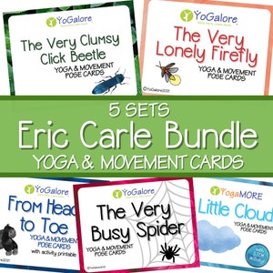 Preschool-friendly Yoga & Movement Cards Bundle | Eric Carle Inspired ...