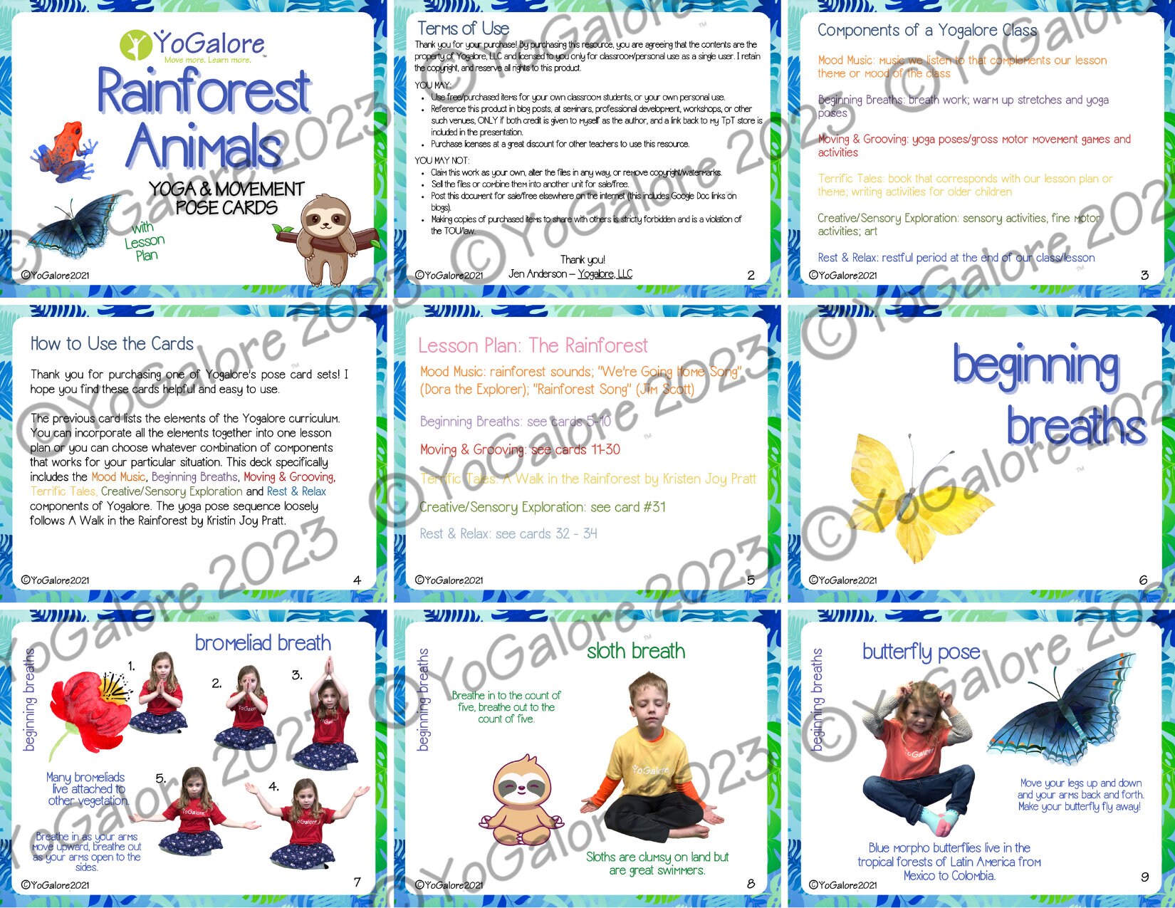 Rainforest Animals Yoga & Movement Pose Cards - Etsy