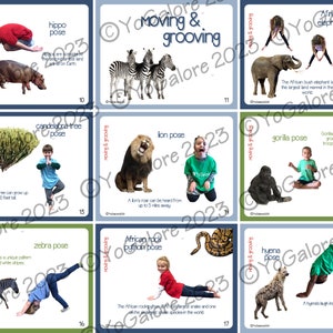 Safari Theme/jungle Theme Yoga & Movement Pose Cards With Lesson Plan ...