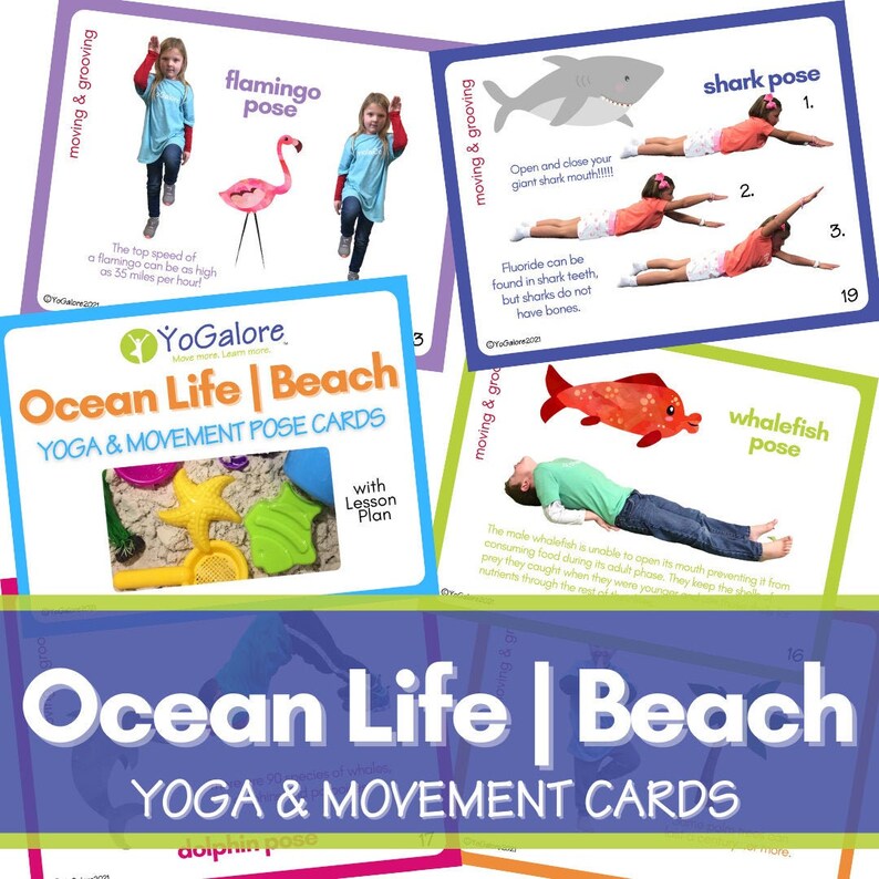Ocean Animals Ocean Life Yoga & Movement Pose Cards With - Etsy