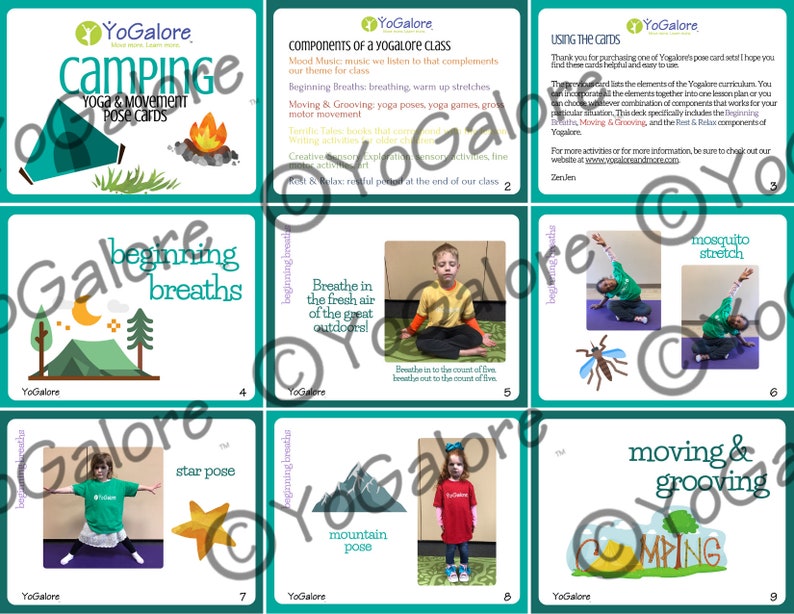 Camping Theme Yoga & Movement Pose Cards | Etsy
