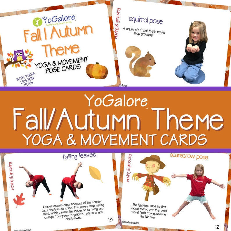 Fall Theme Activities -- Yoga & Movement Pose Cards -- Movement ...