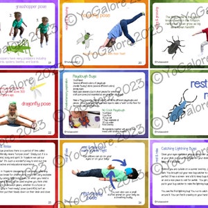Bugs and Insects Yoga Pose Cards for Kids, Gross Motor Movement for ...