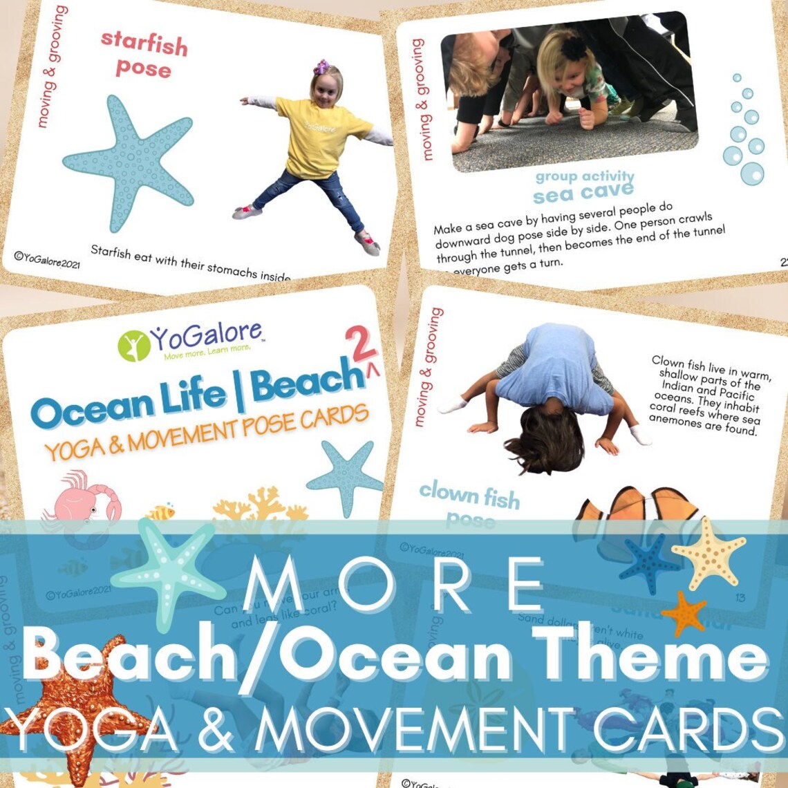 Ocean Theme Preschool Activity: Yoga & Movement Pose Cards - Etsy