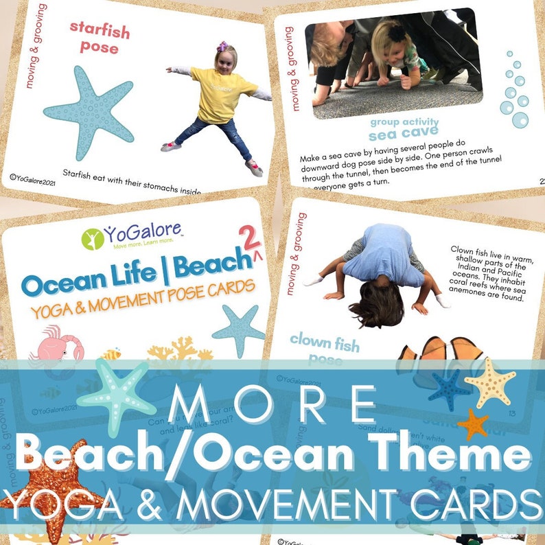 Ocean Theme Preschool Activity: Yoga & Movement Pose Cards - Etsy