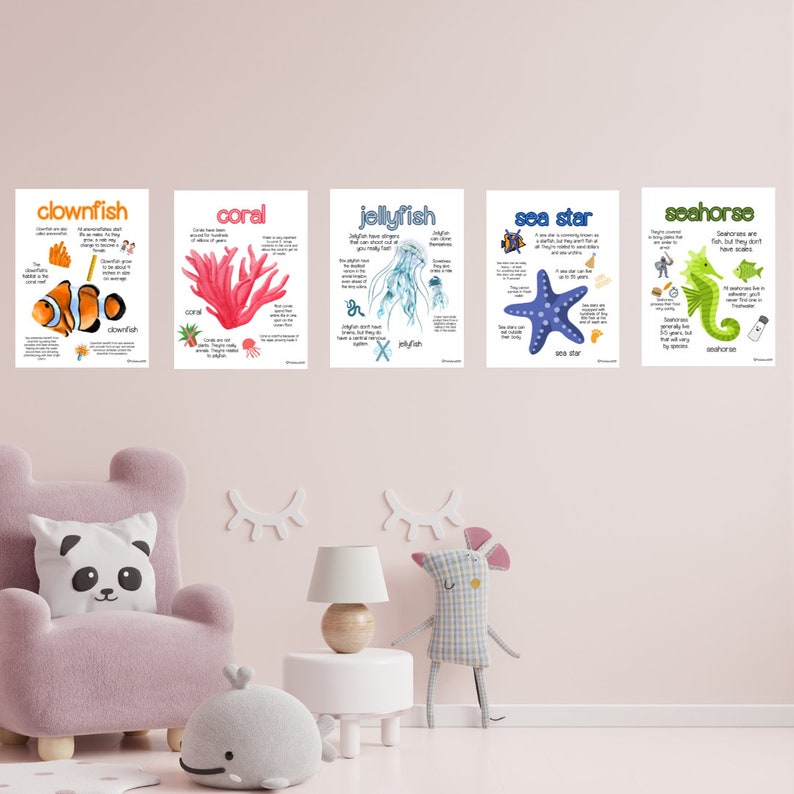 Ocean Life Fact Posters and Cards, Printable Sea Animal Facts for Kids ...