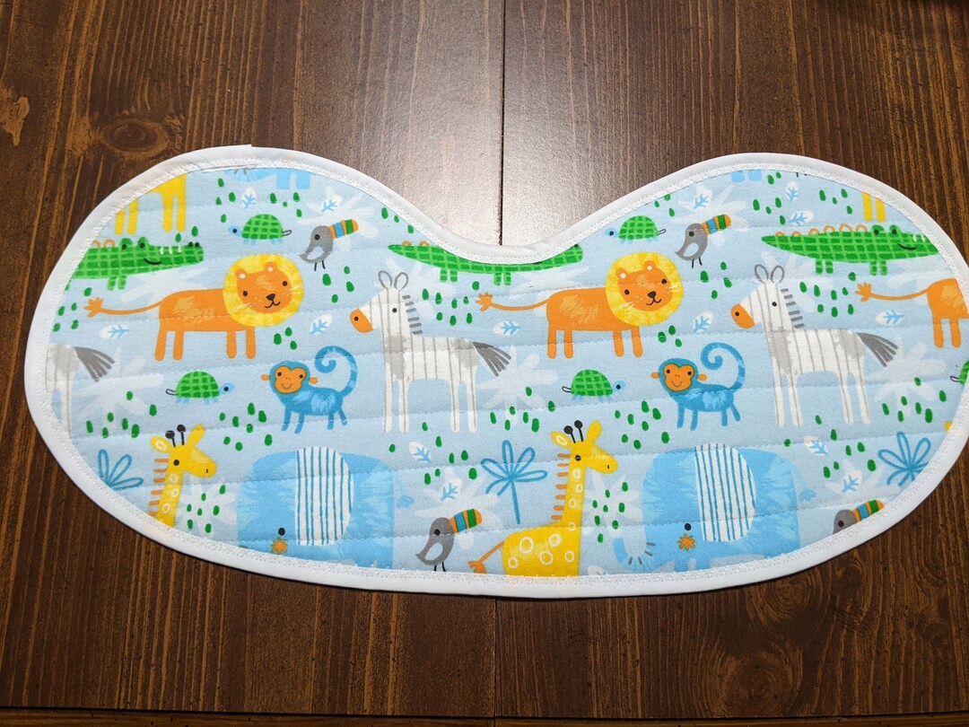 Quilted Wrap Around Baby Bib and Burp Cloth in One- Carnival of Animals ...